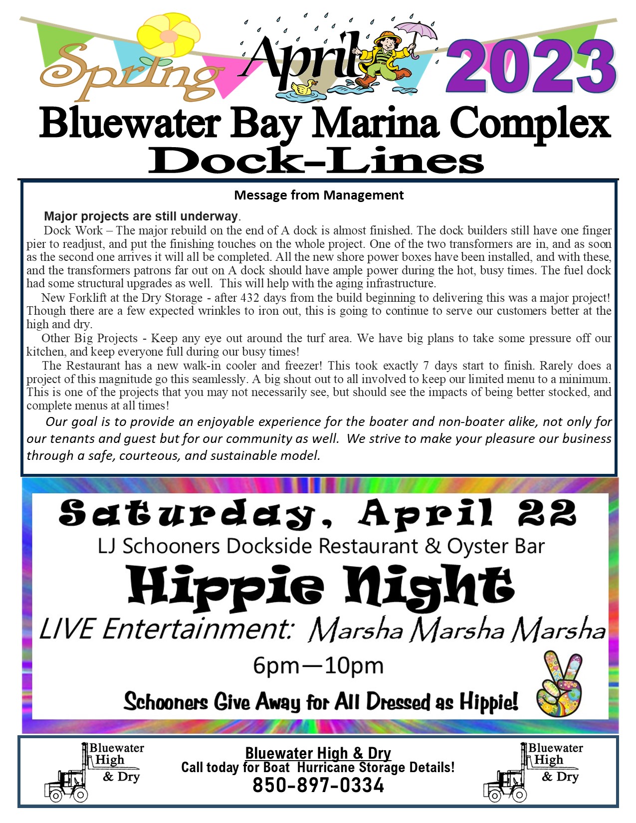 April Newsletter & Calendar – Bluewater Bay Marina Complex